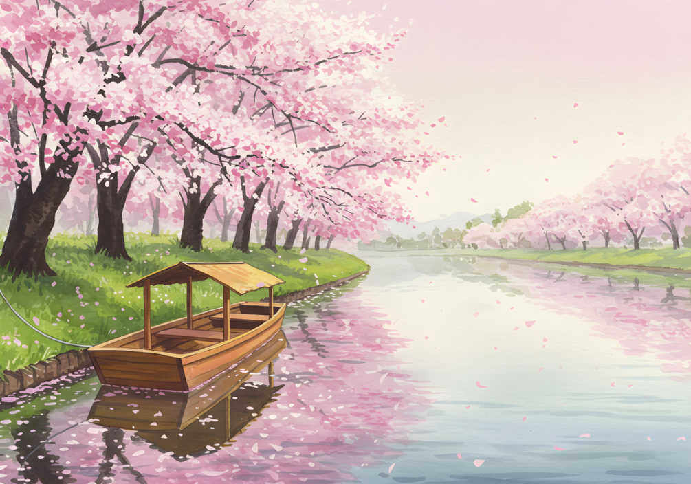 Japanese Spring Sakura Art – 5 Printable Watercolor Images
