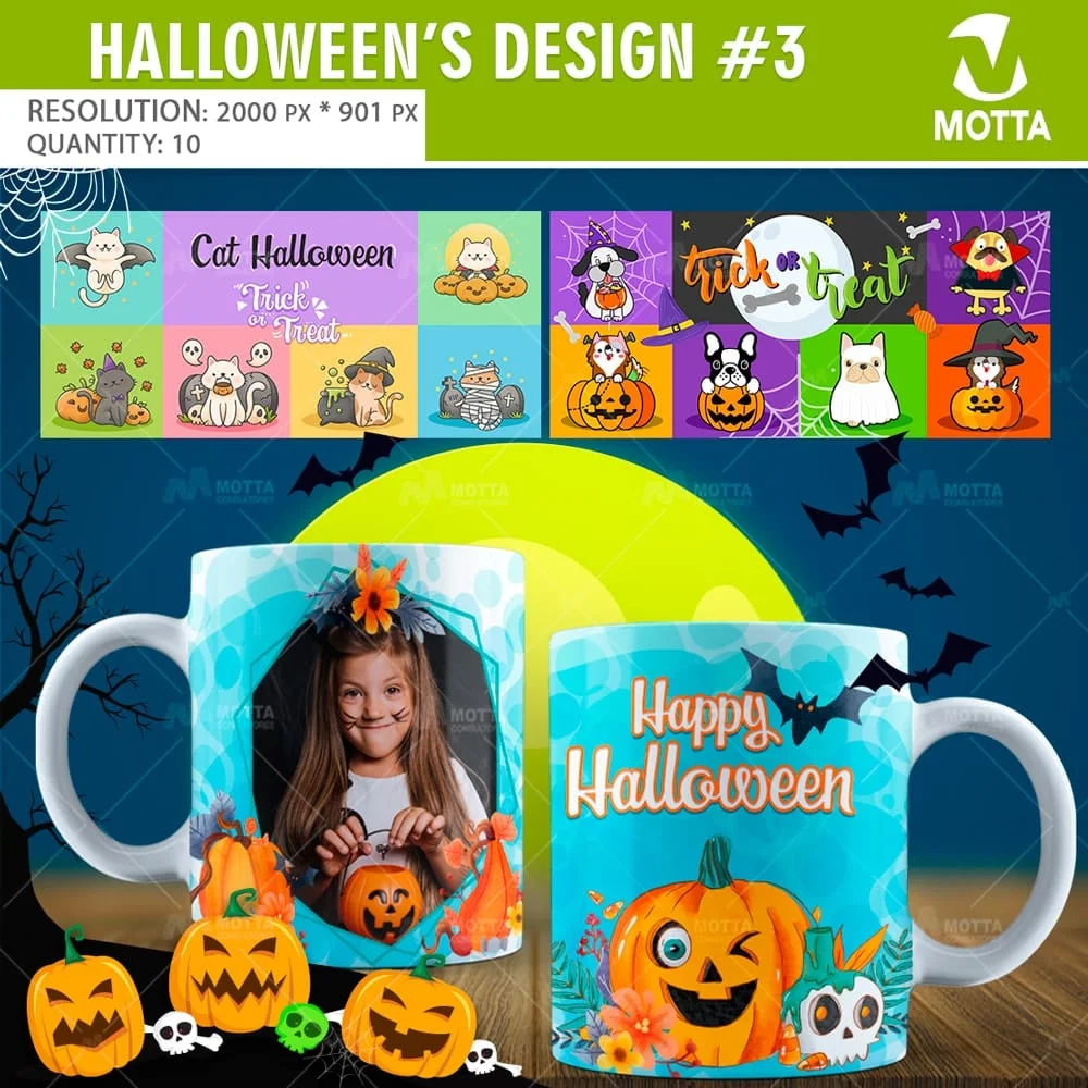 Halloween Mug Sublimation Designs | Spooky Templates | Instant Download ...