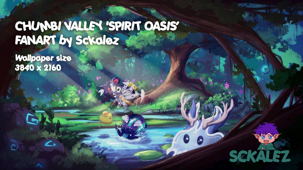 Chumbi Valley 'Spirit Oasis' by Sckalez [3840 x 2160] Wallpaper Size