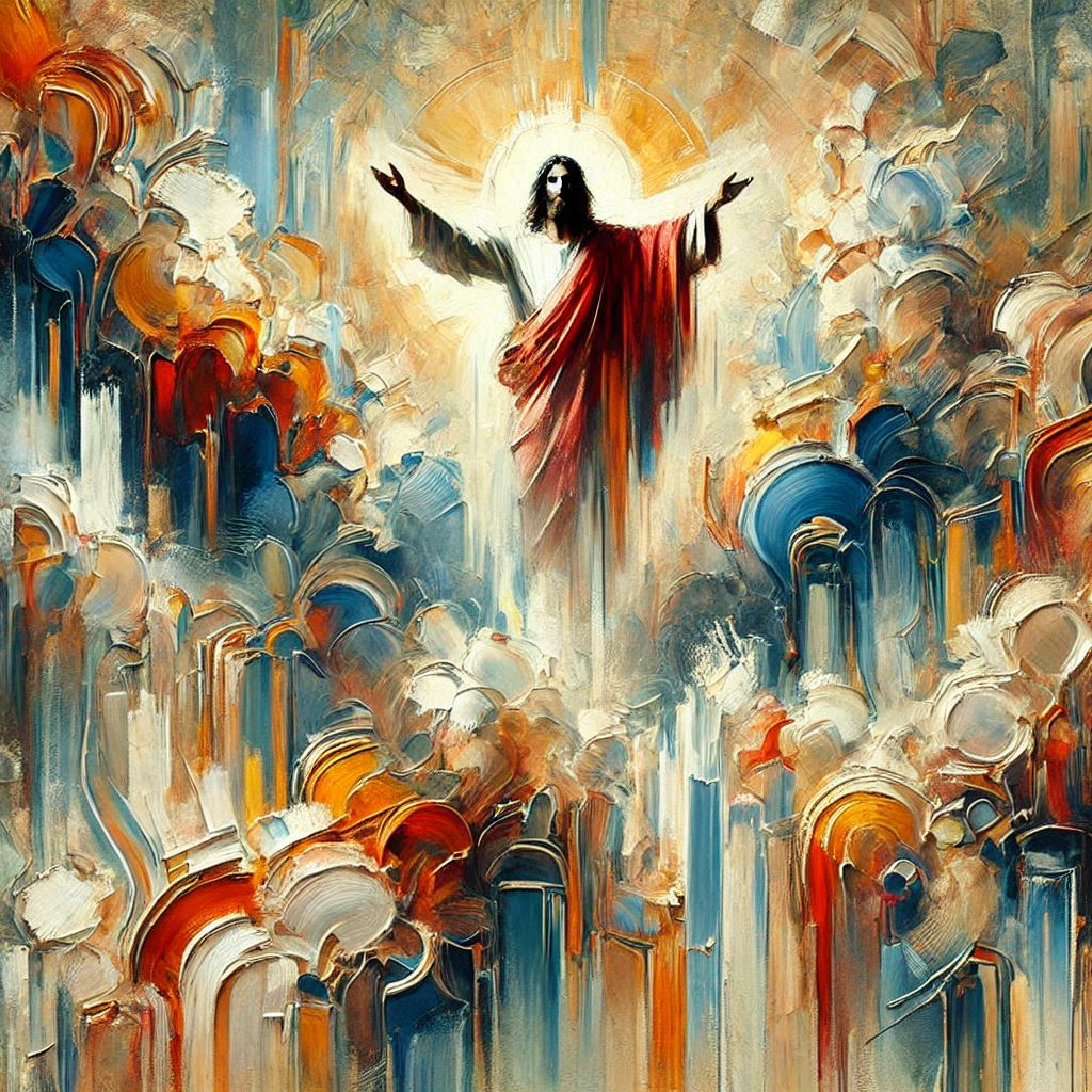 Dive into the Divine: Abstract Expressionism of Lord Jesus Christ