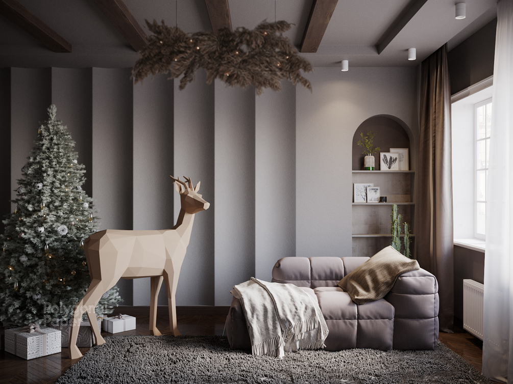 Roe Deer: Digital Files for Papercraft. DIY template in PDF and DXF ...