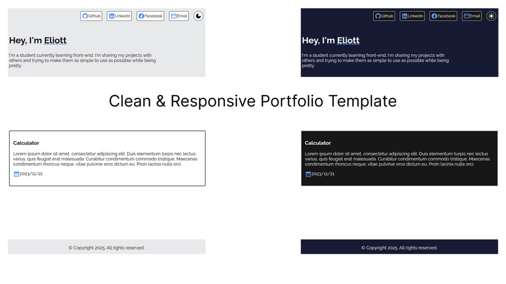 Modern & Responsive Base For Portfolio Website Template