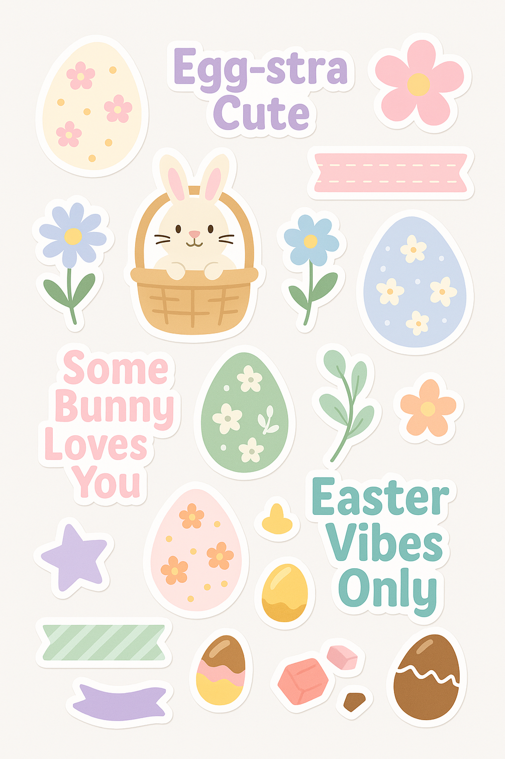 🐣 Easter Glow-Up Sticker Sheet – Printable Digital Download 🌸2