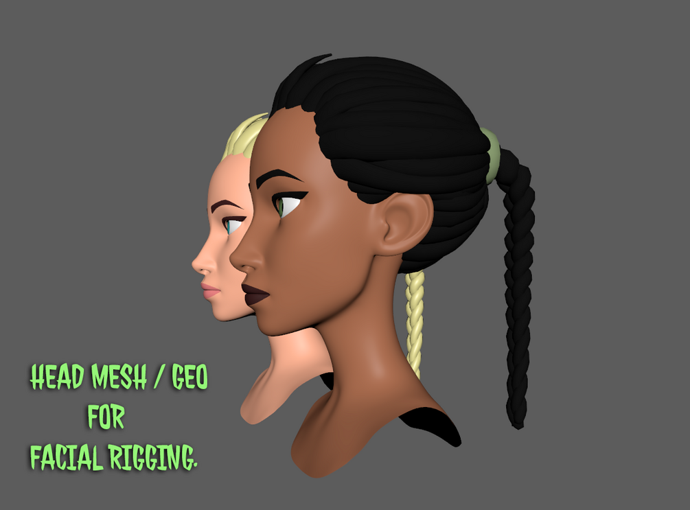 Head Mesh/ Geo for Facial Rigging (with UV's)
