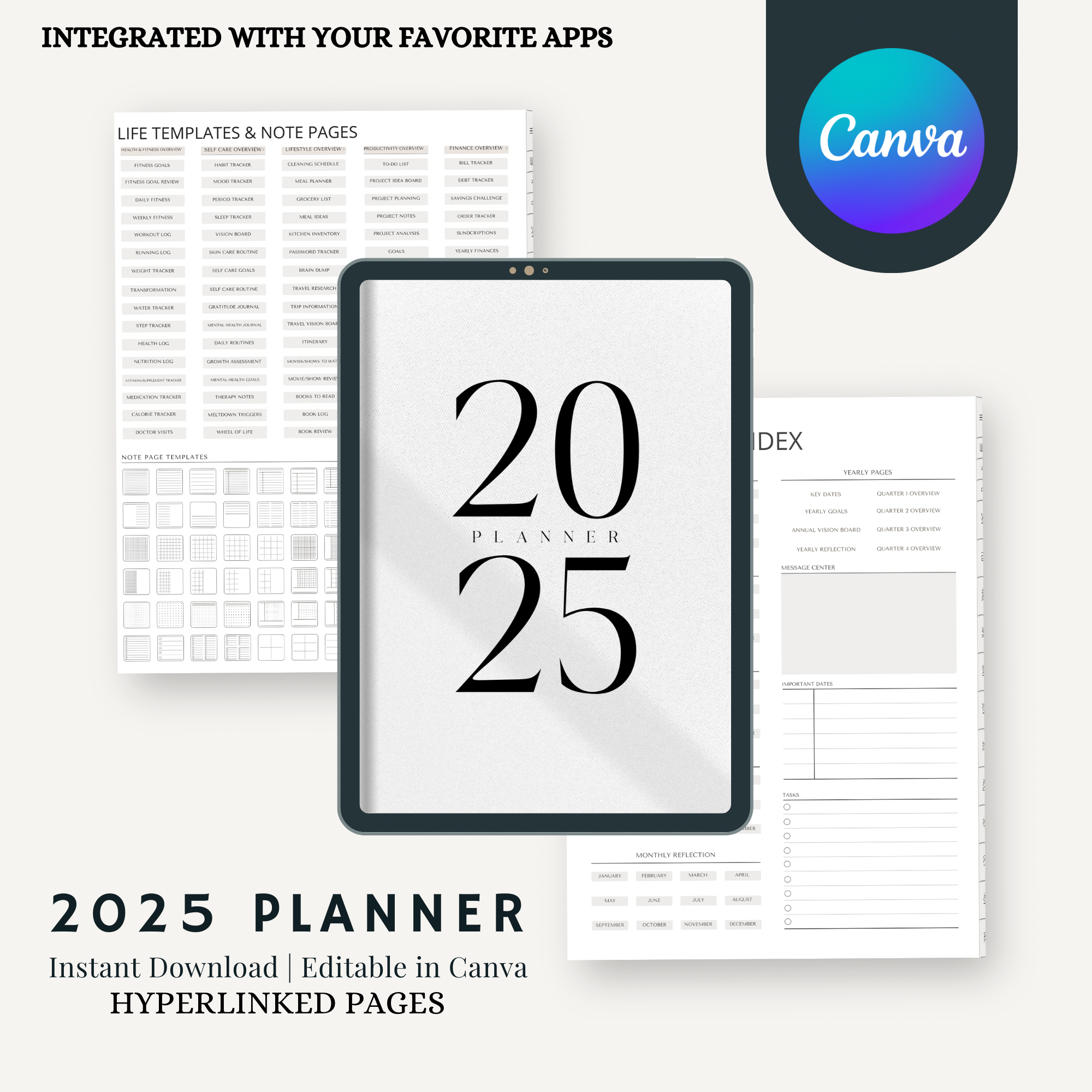 Hyperlink Minimalist Digital Planner 2025 | GoodNotes & Notability ...