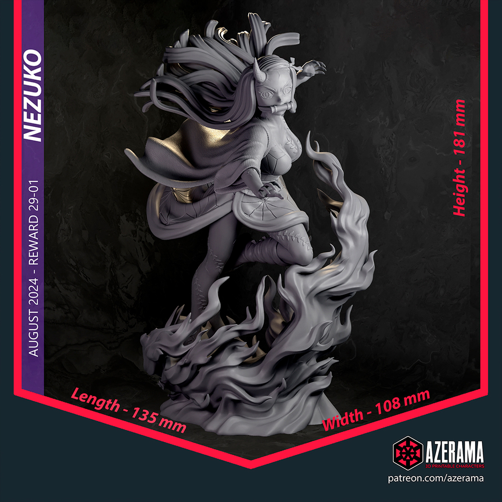 Nezuko Awakened Form STL Ready for 3D Printing