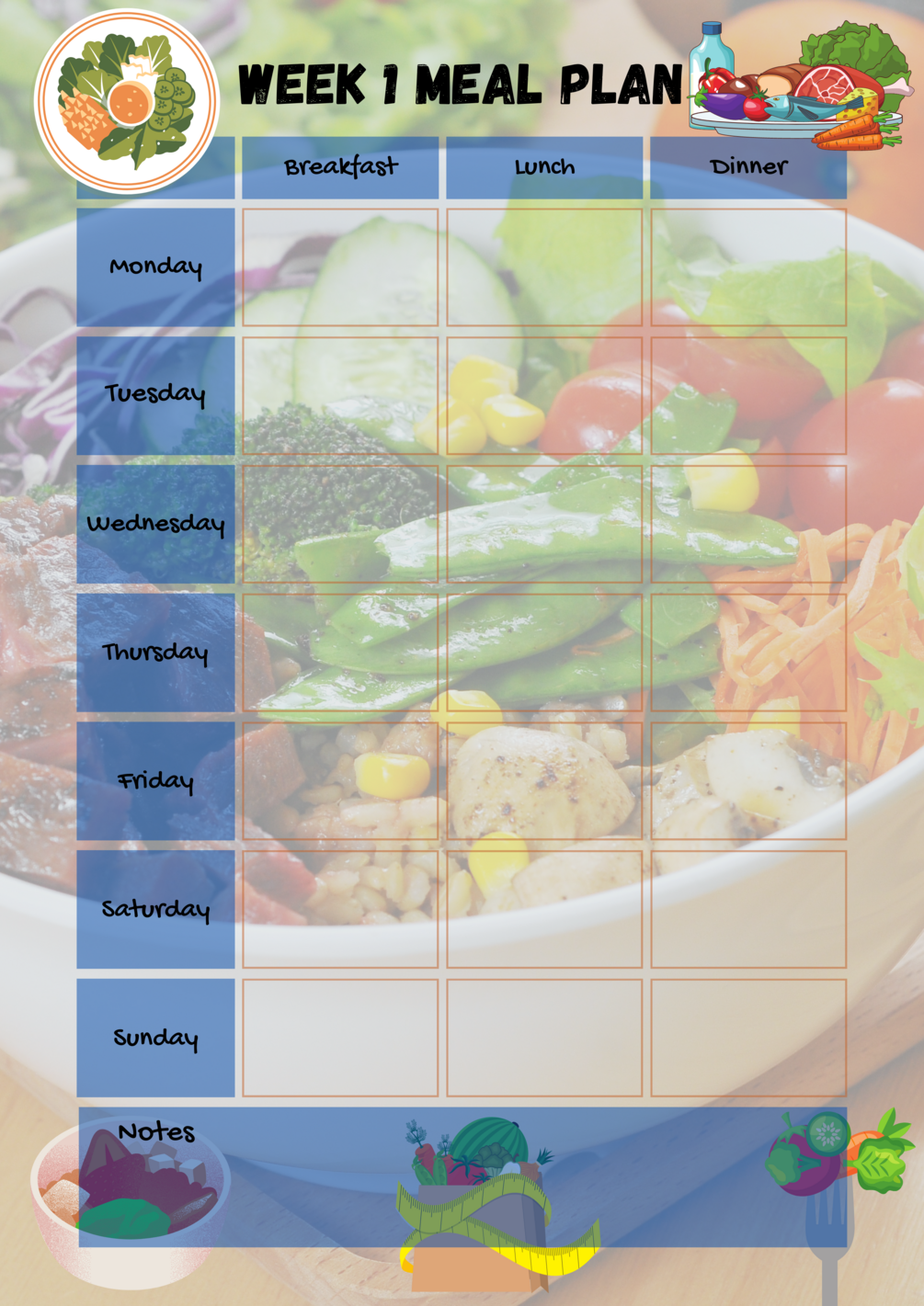 4 Weeks Meal Planner