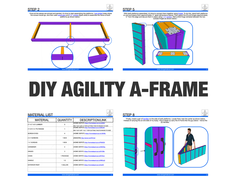 DIY Agility A-Frame for Dogs - Build Plans