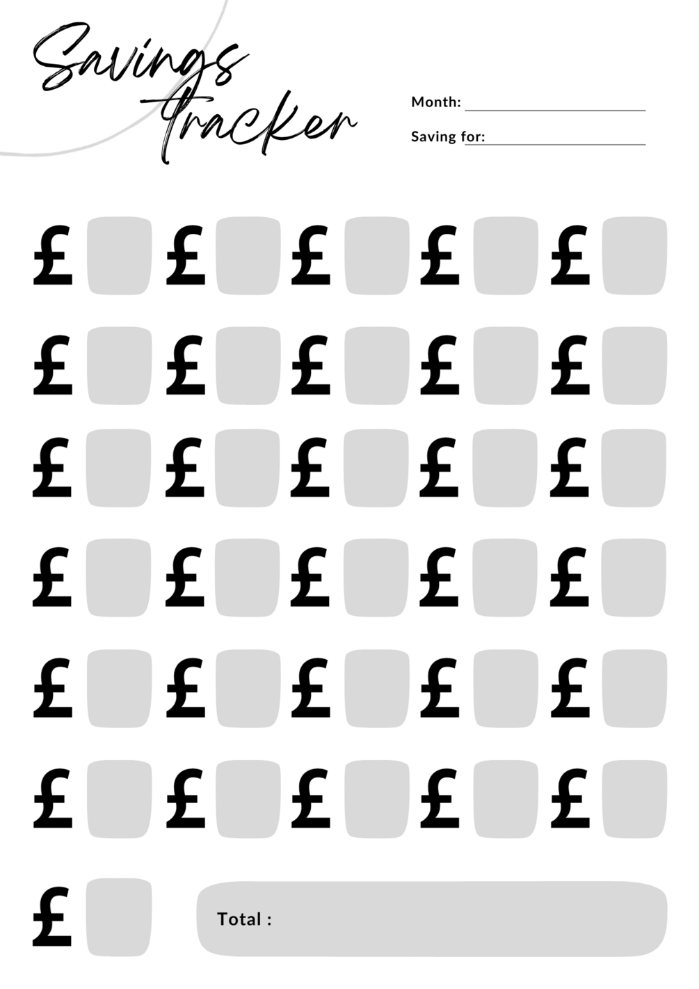 Elegant Savings Tracker Sheet Planner
