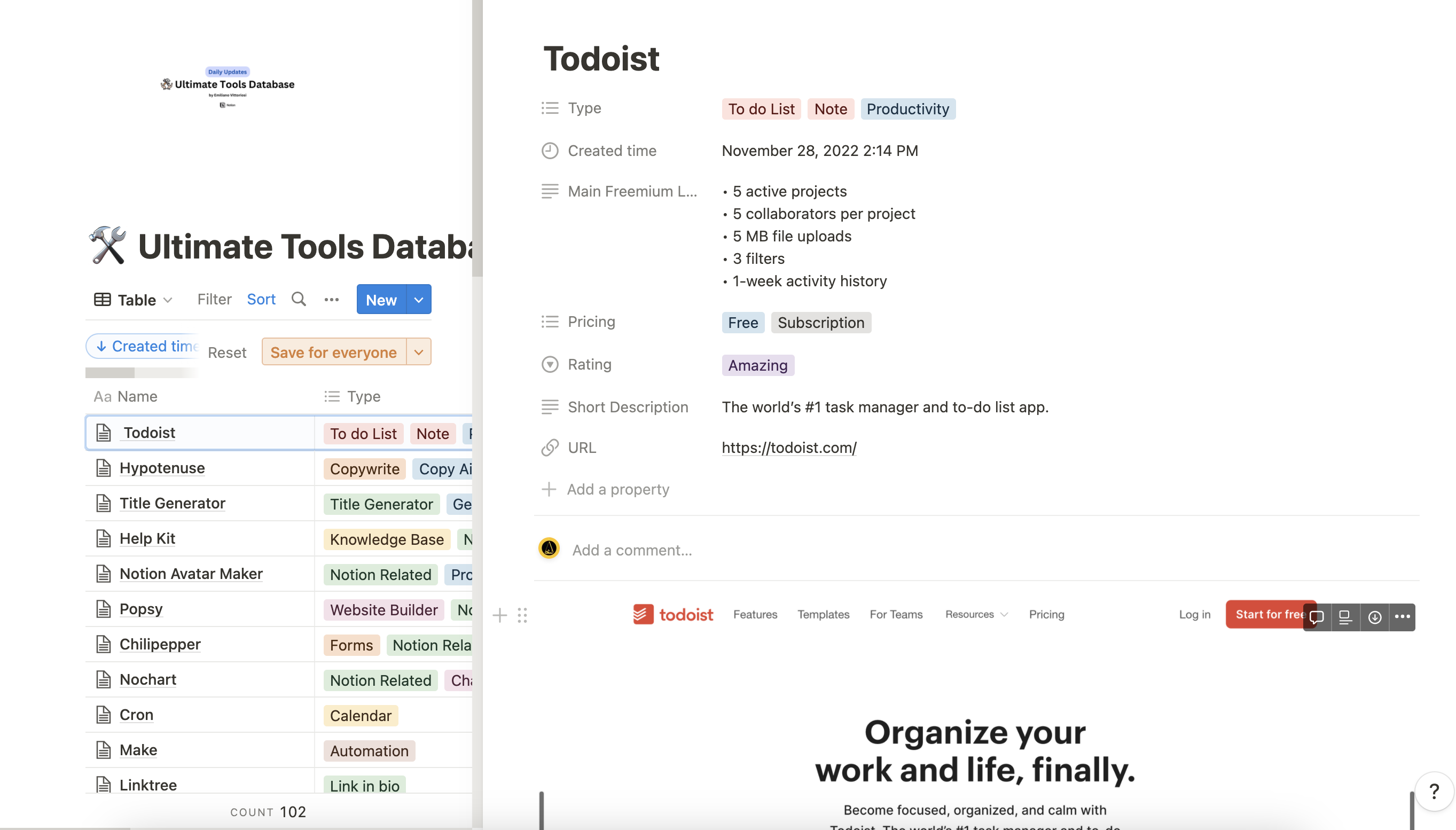 Thank you a lot again, for Purchasing my Ultimate Tools Database - Emiliano Vittoriosi
