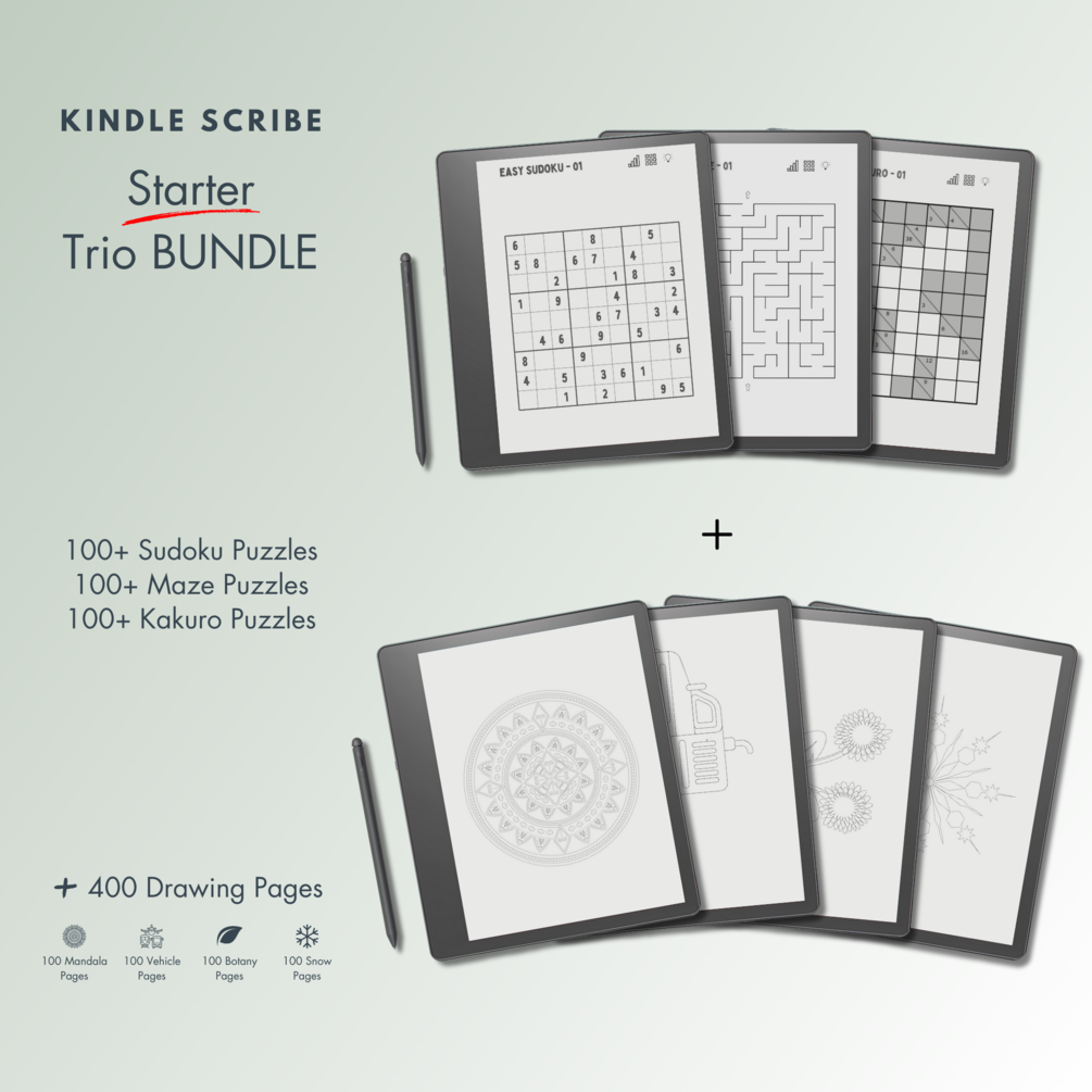 Kindle Scribe Starter Puzzle Bundle - Featuring The Classic Sudoku ...