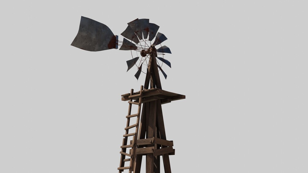 windmill 3d model with 4k pbr textures