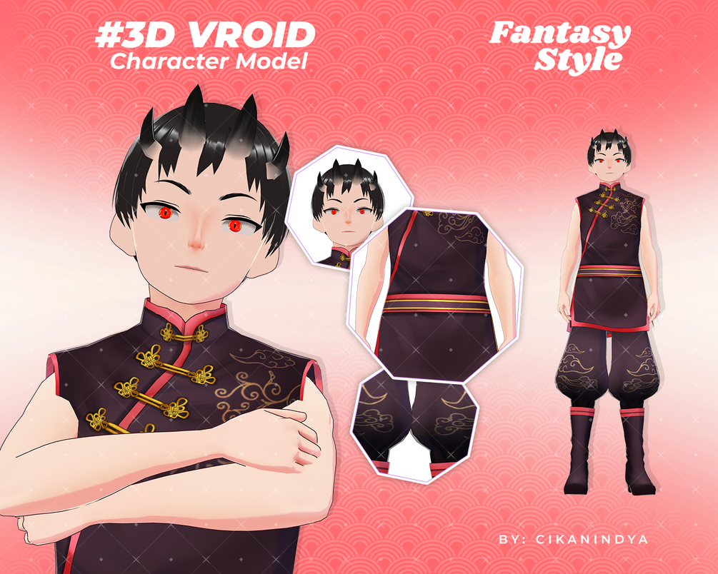 Lifestyle Vlog Avatar Chic 3D Vroid Model Male Cikuro Sibo for ...