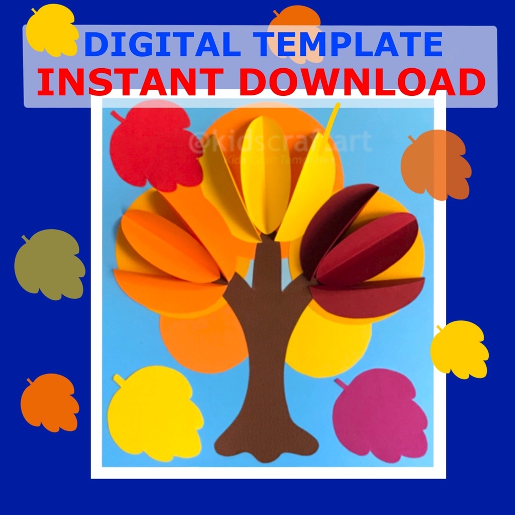 3D Autumn Fall Tree Craft September Ottober Leaf Leaves Crafts Bulletin ...