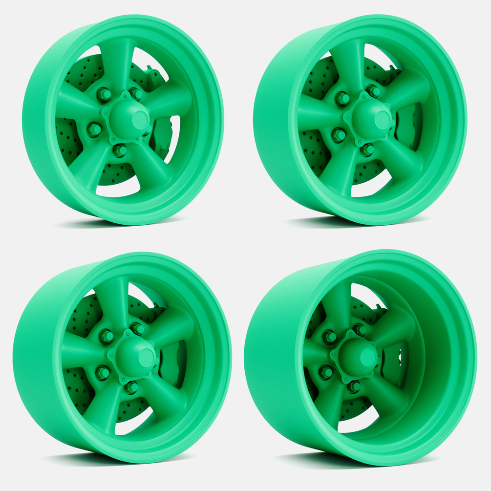 1/24 Scale, 15x4.5, 15x7, 15x8, 15x10 Torq Thrust D Wheels and Brake
