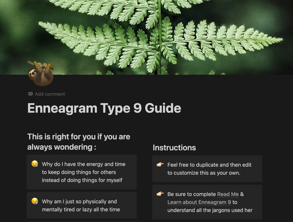 Enneagram 9 Routine Template