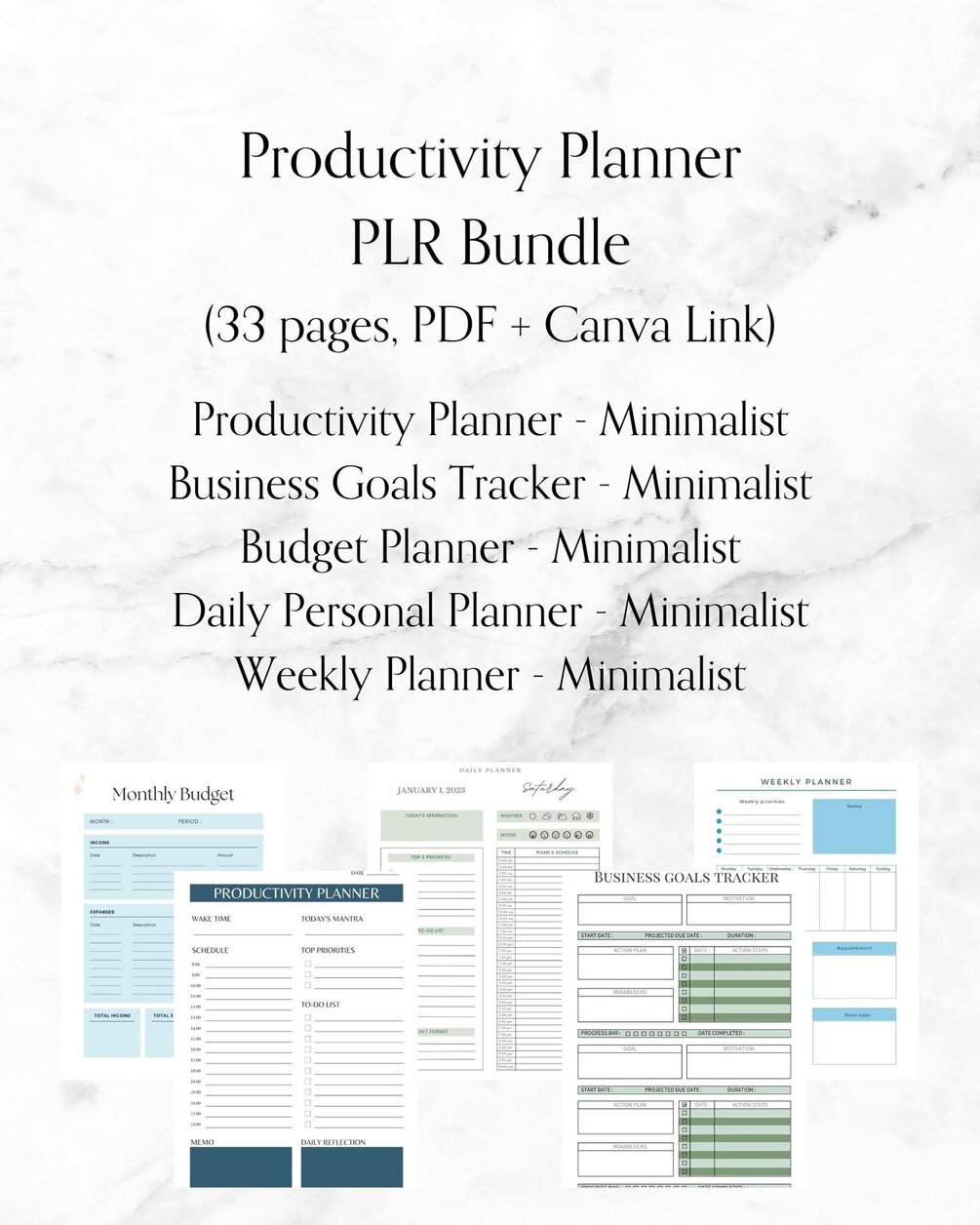 Productivity Planner PLR Bundle