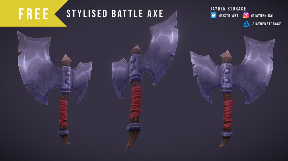Battle Axe - Handpainted Stylised