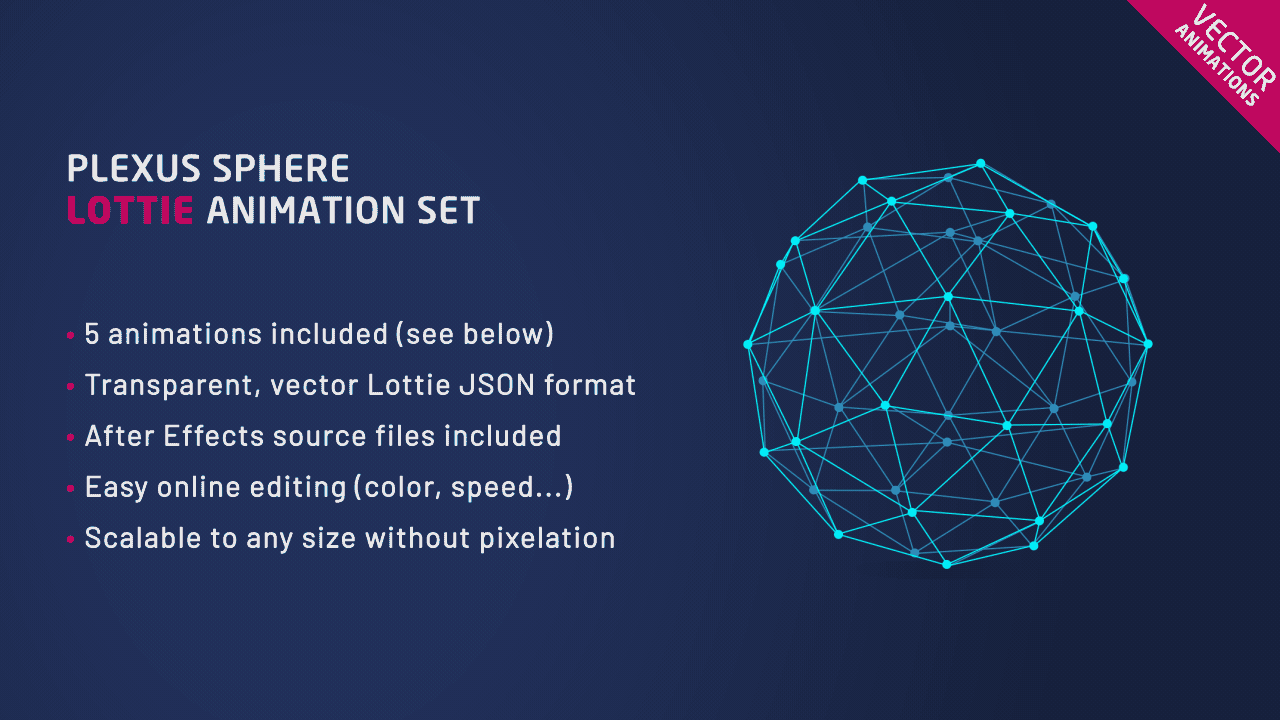 Lottie Plexus Sphere Animation Set (5)