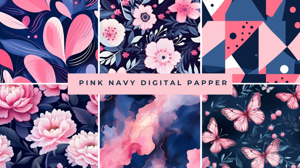 Pink Navy Digital papper