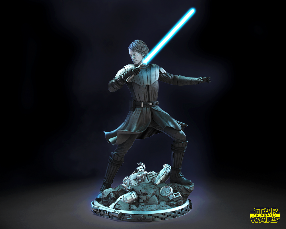 Anakin Skywalker (Clone Wars) Sculpture - Star Wars 3D Models - Tested ...