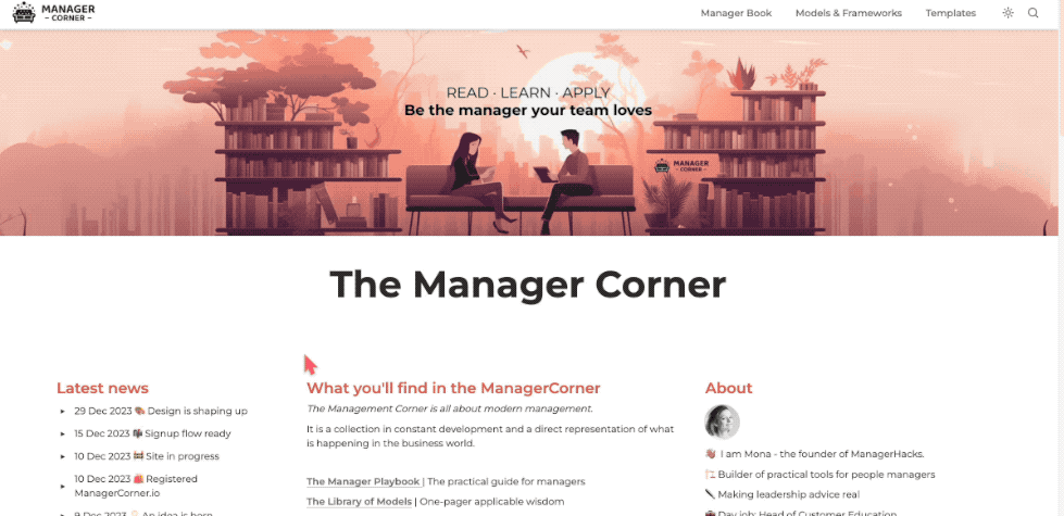 The ManagerCorner - update 1.01, give better feedback to your people, and what to build next ...