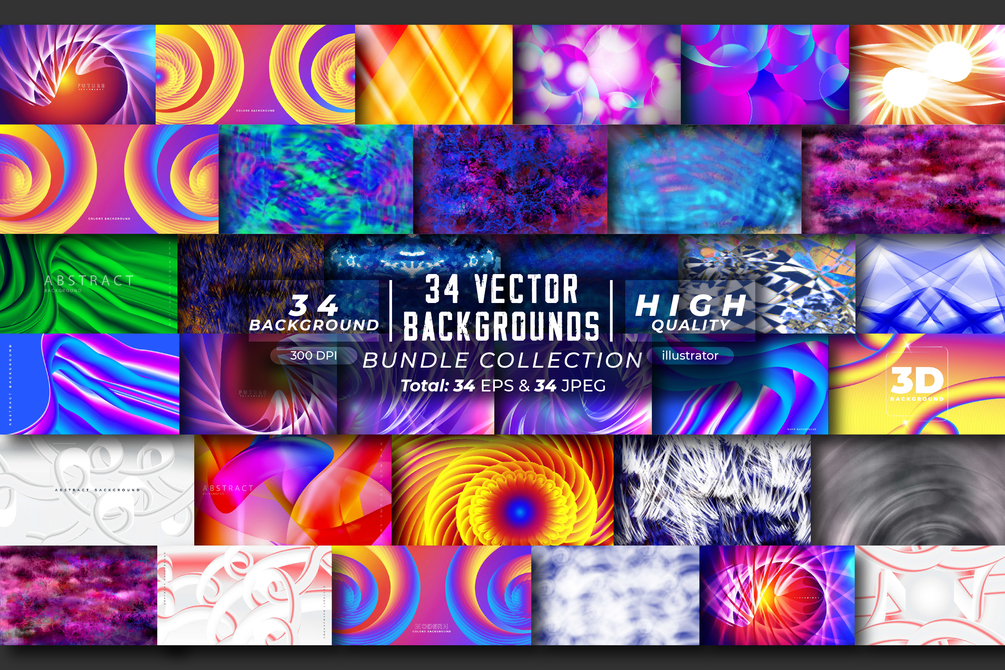 34 abstract colorful modern vector overly background design mega bundle ...