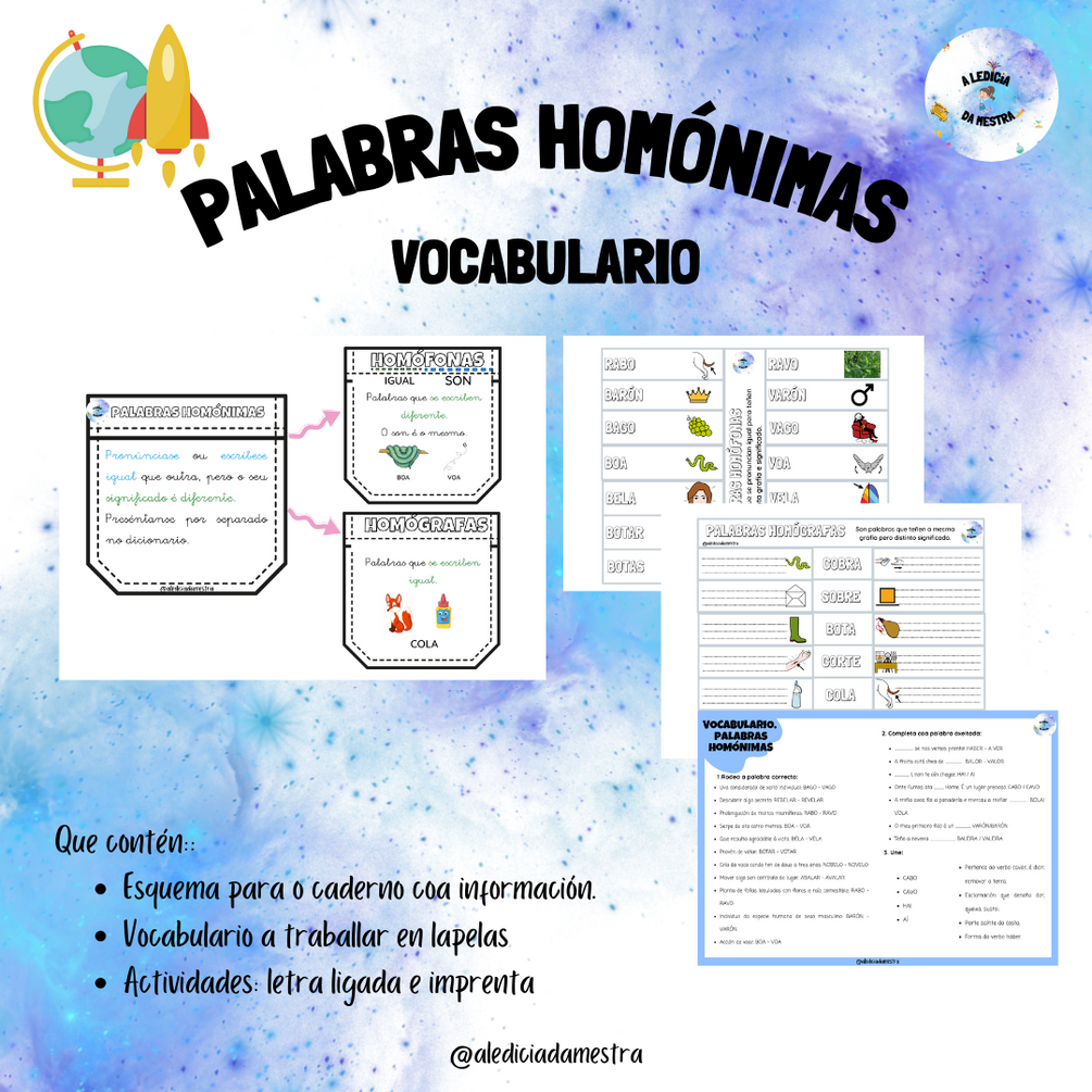 Palabras homónimas: homófonas e homógrafas