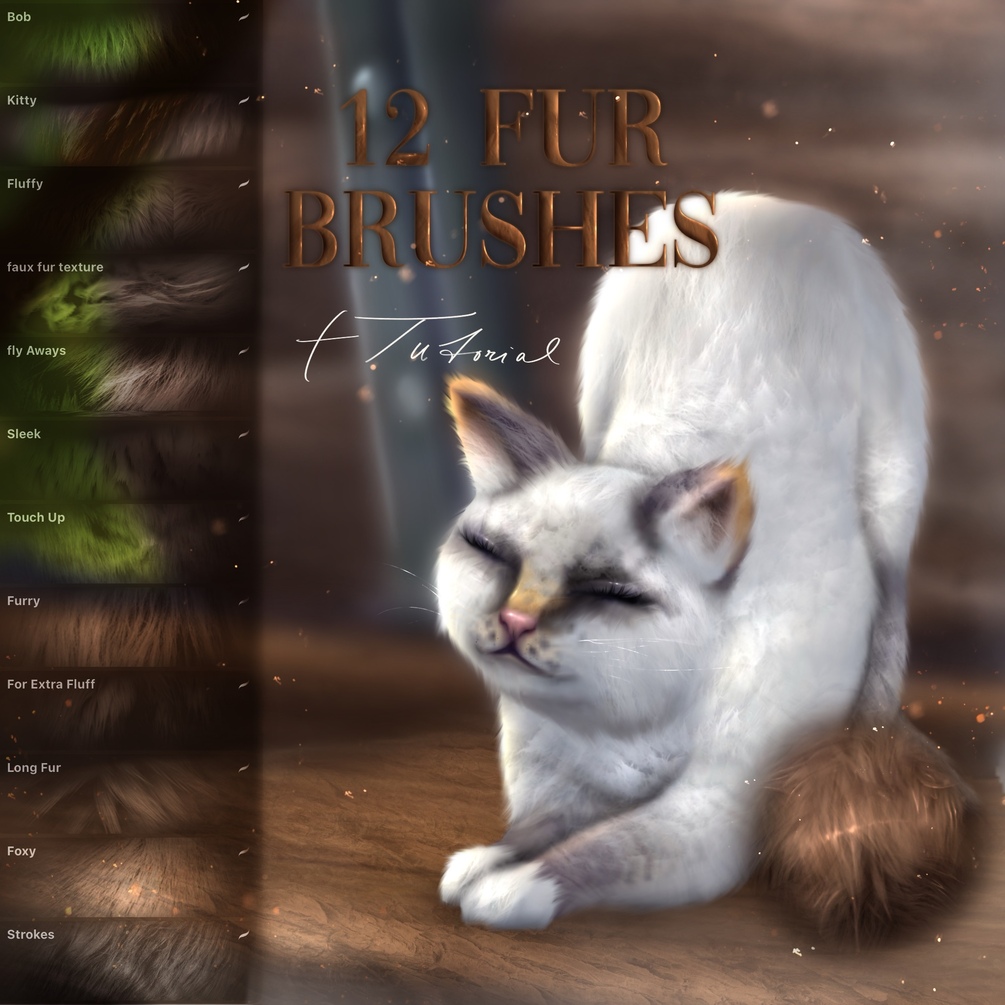 12 FREE Fur brushes for Procreate