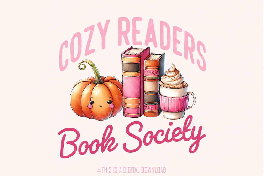 Cozy Readers Book Society Png, Sublimation Design, Bookish Png, Fall ...