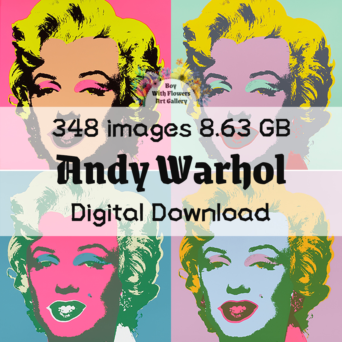 348 digital images of Andy Warhol paintings, people landscape still ...