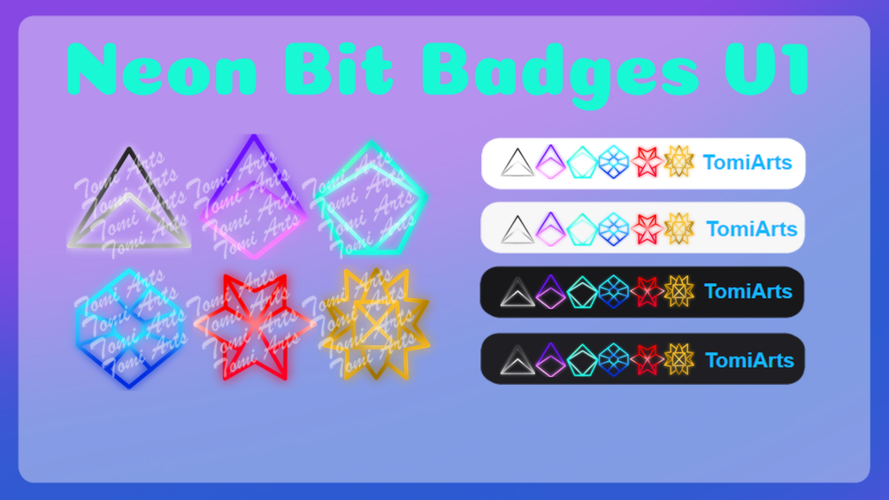 Neon Bit Badges V1