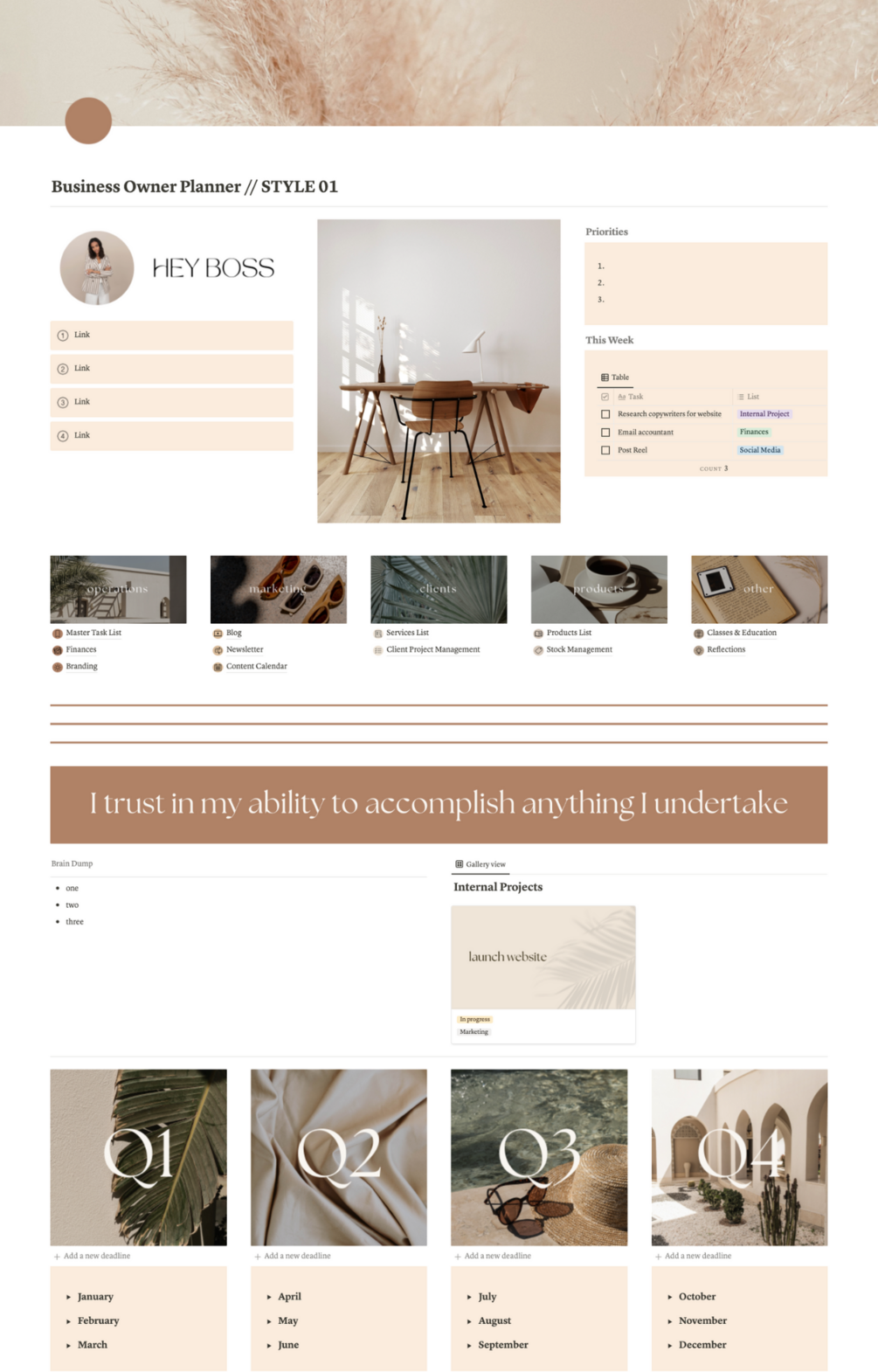 The Notion Business Owner Planner Template
