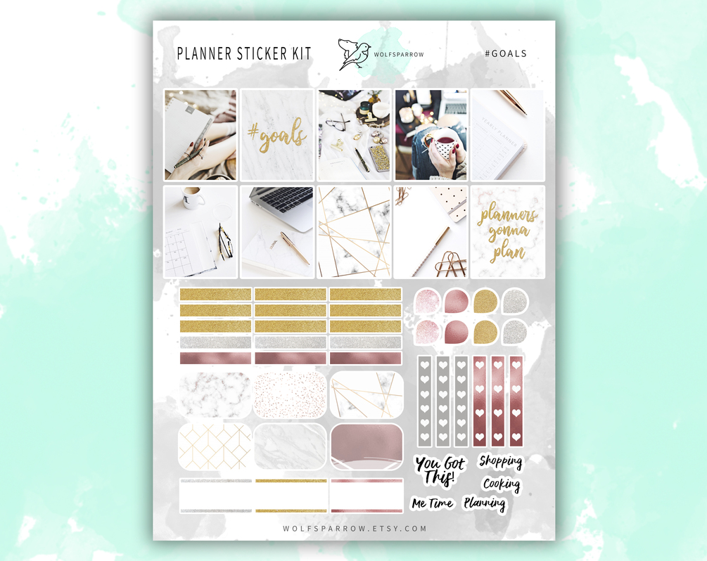 Hashtag Goals Printable Planner Stickers