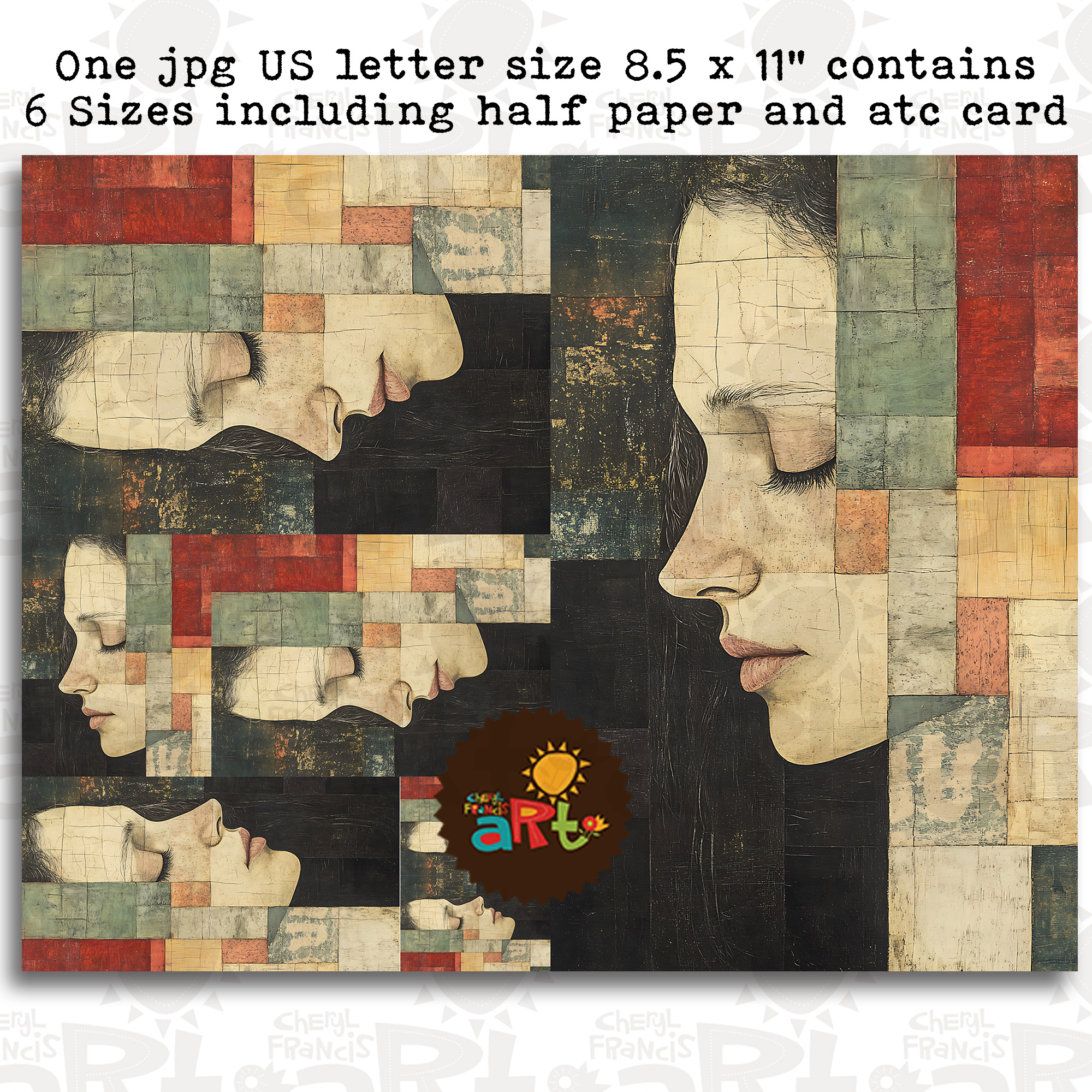 Profile Patchwork No.133 Printable Junk Journal Half Paper for Book ...