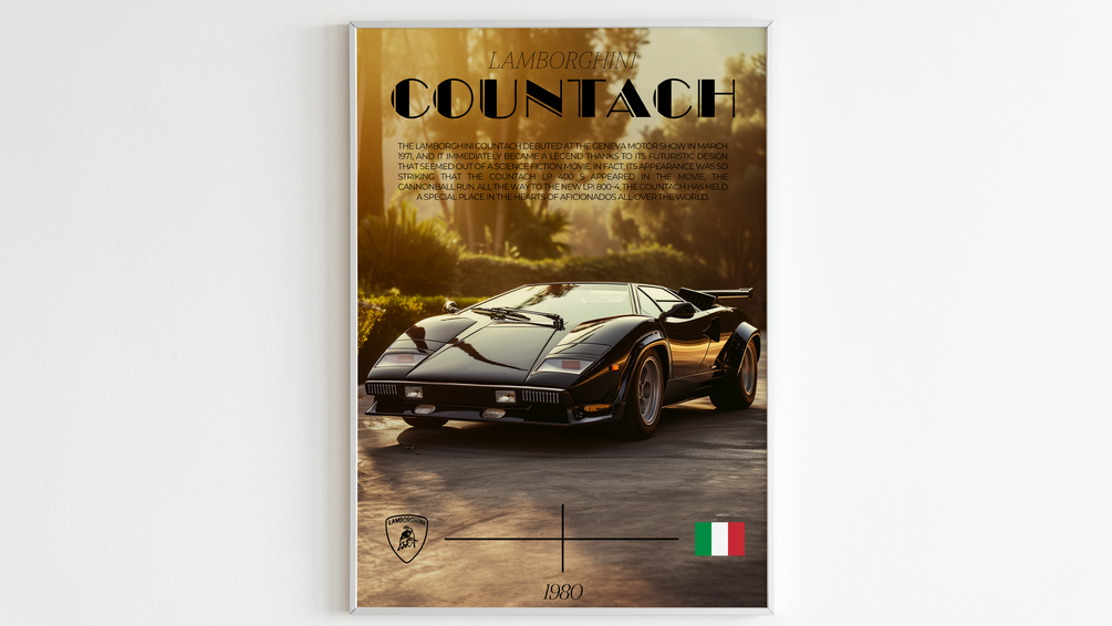 Lamborghini Countach Car HQ Digital Premium Poster