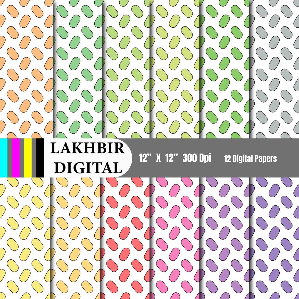 Luxe Dotted Delights Digital Papers Pack of 12 - LAKHBIR DIGITAL | (P4 M1W)