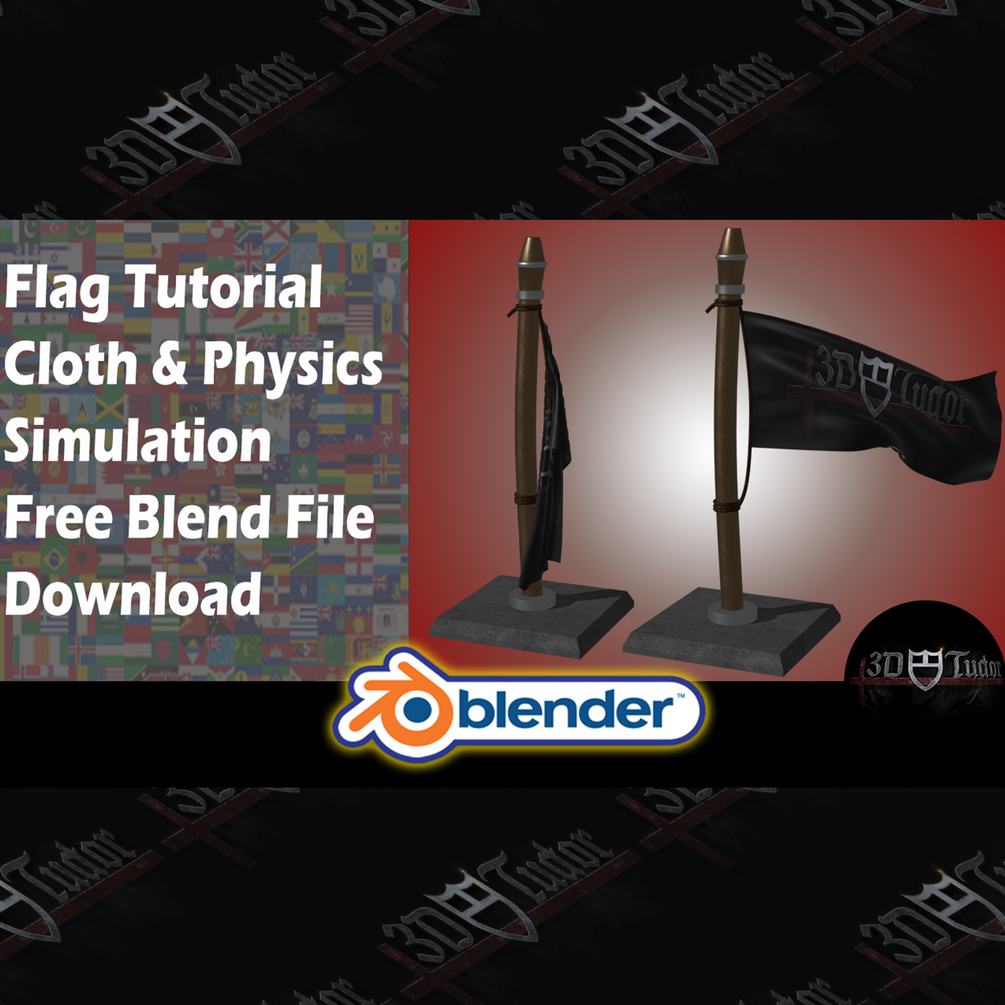 Flag & Pole Cloth Simulation Blend File