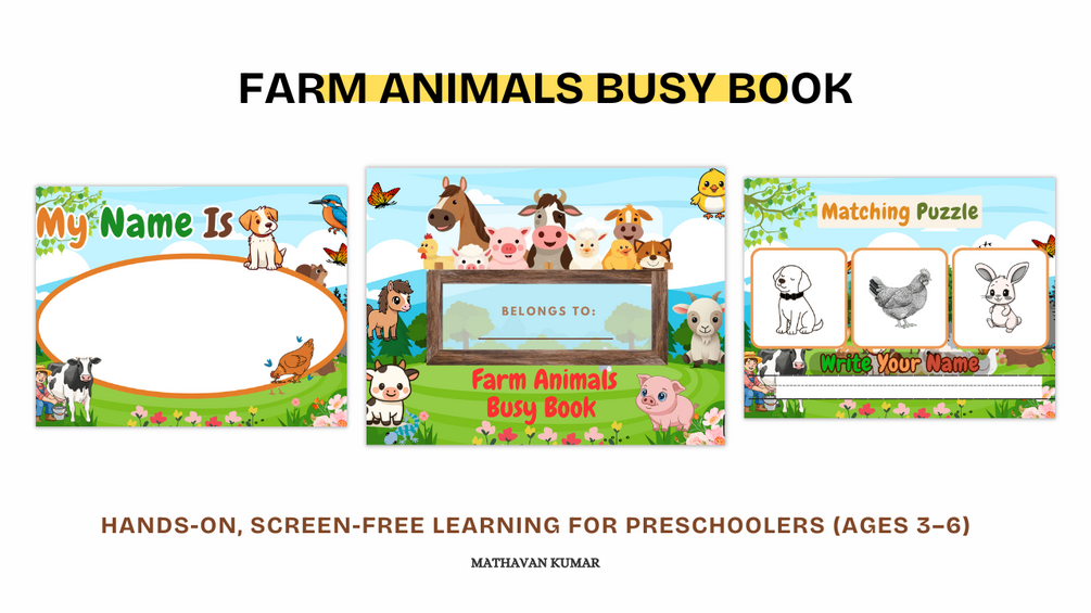 Farm Animals Busy Book (Ages 3–6)