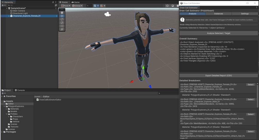 Drawcall Estimator - Unity3D