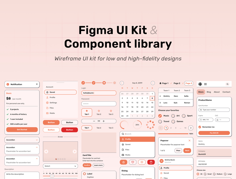 Frames X Root - Wireframe UI Kit & Illustration library for Figma