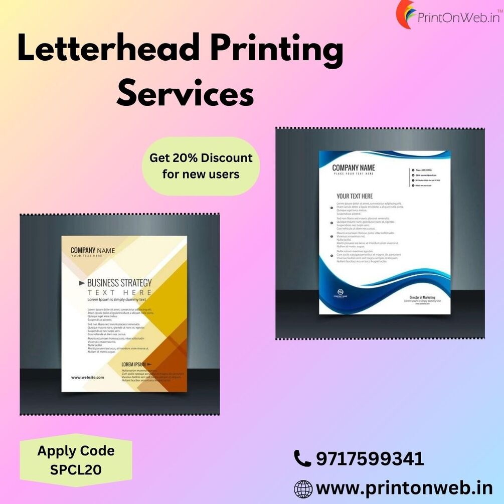Order Custom Online Letterhead Printing for Professional Branding