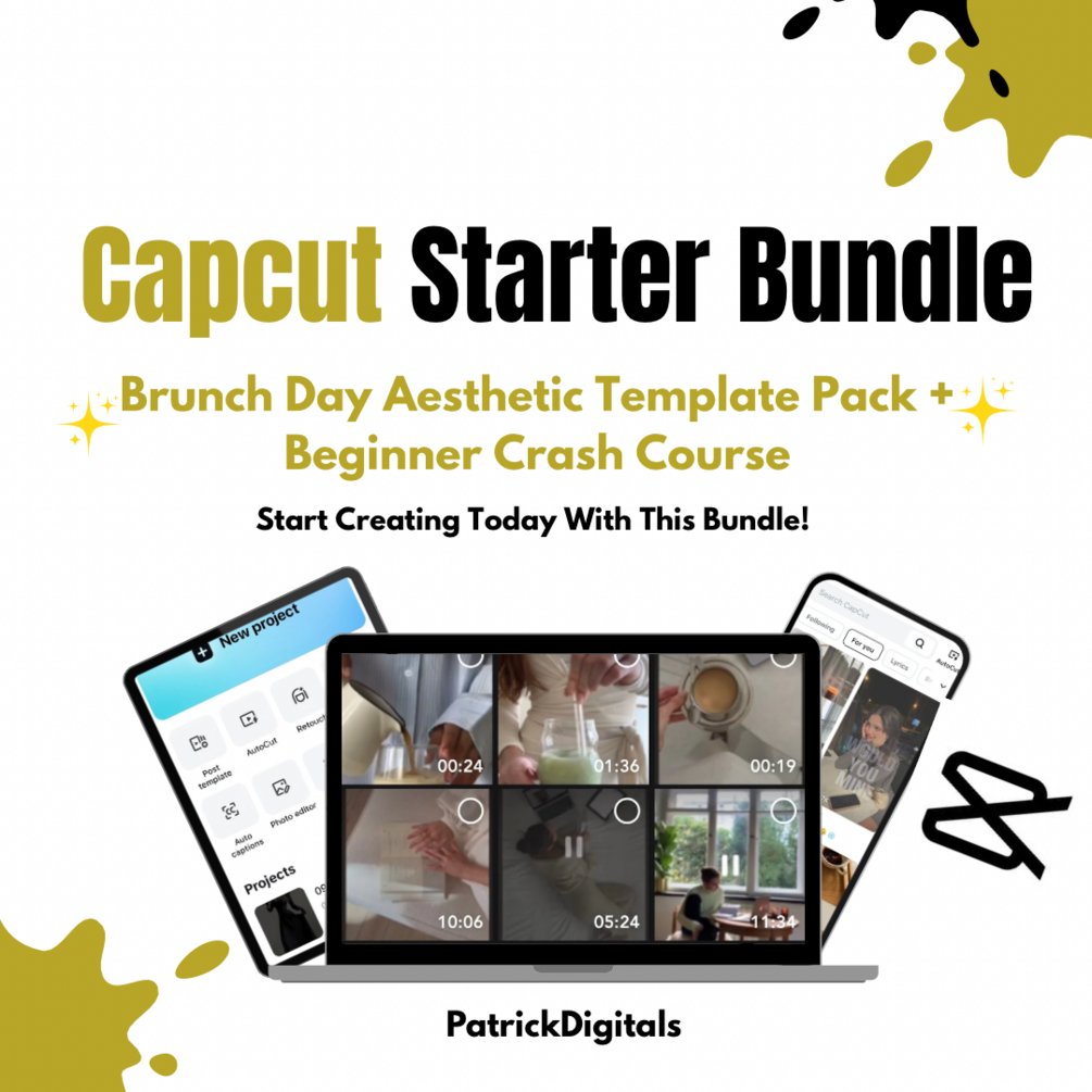 CapCut Starter Bundle: Brunch Day Aesthetic Templates Pack + Beginner ...