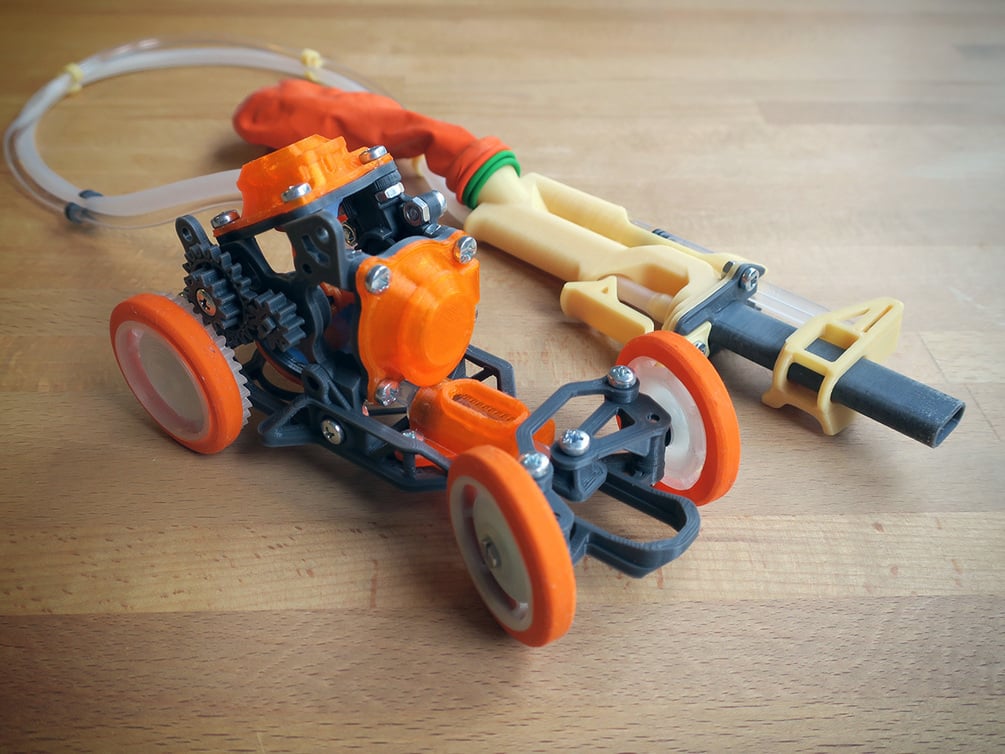 Pneumobile: 3d Printable Chassis for Radial Pneumatic Engine