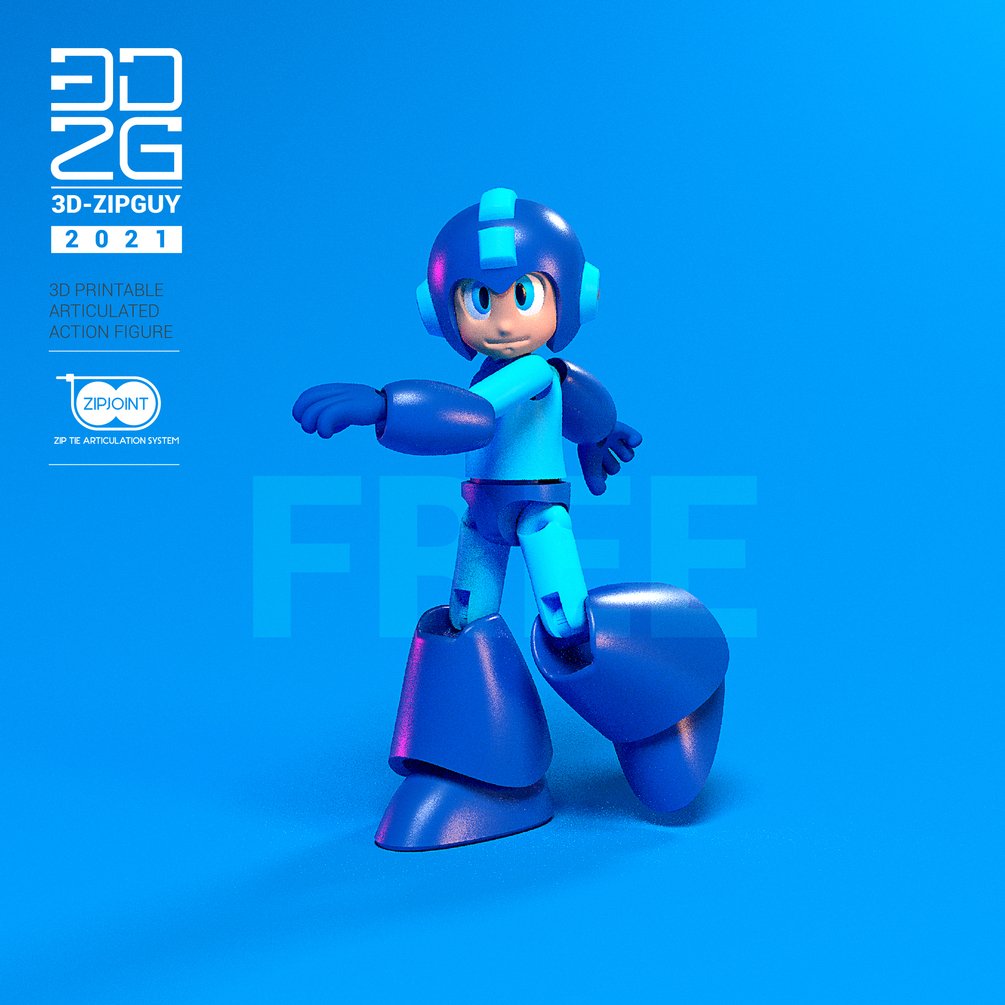 3D PRINTABLE ACTION FIGURE STL - MECHA GUY - FREE version