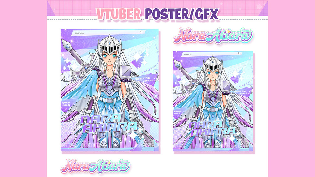 Stylish and Eye-catching VTuber Posters V1 for Streamer