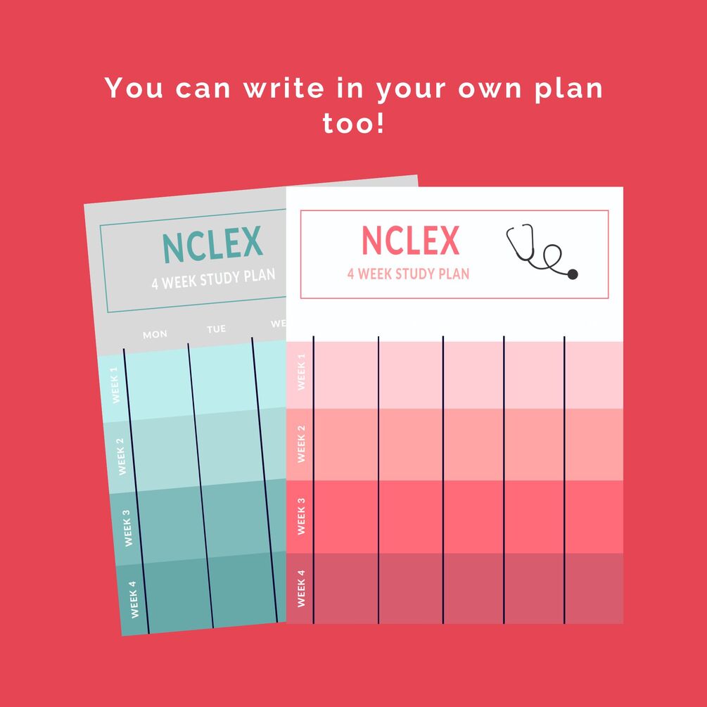 NCLEX Study Plan, 20 Pages PDF, Digital Download