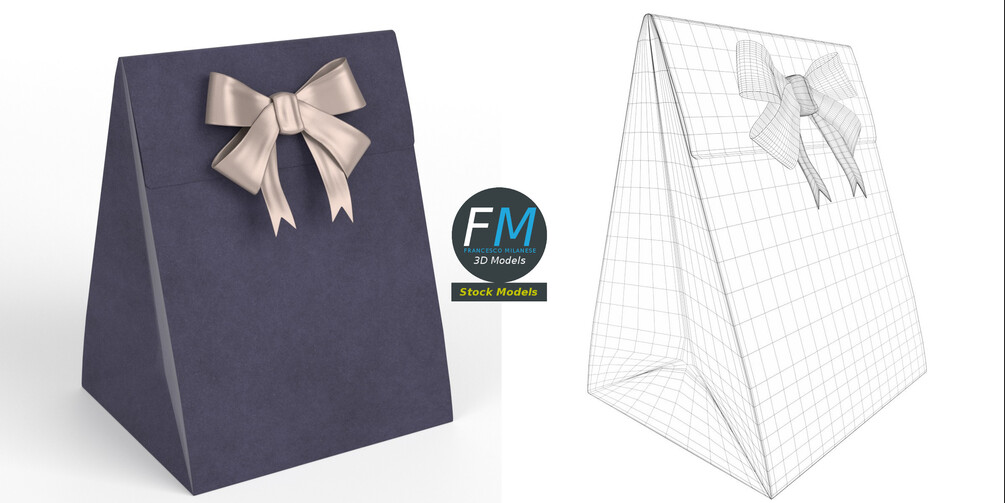 3D MODEL - Small gift paper bag