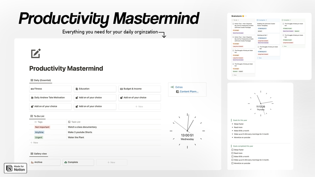 Productivity Mastermind Template