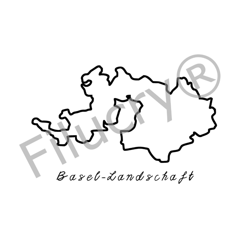 Swiss Canton Basel-Landschaft Outline SVG, PNG, JPG, PDF